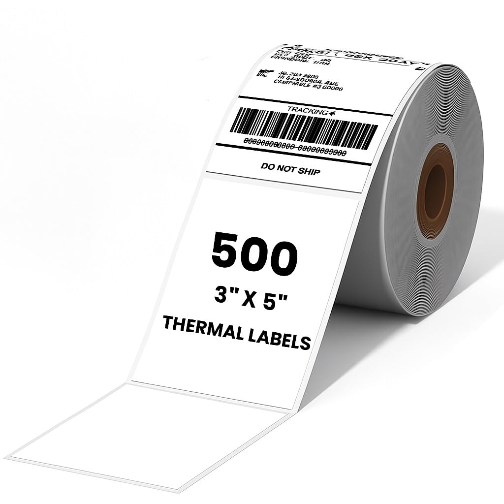 1 Roll of 500 Label 3"x5" (75 x 125 mm) Direct Thermal Label Stack Add ...